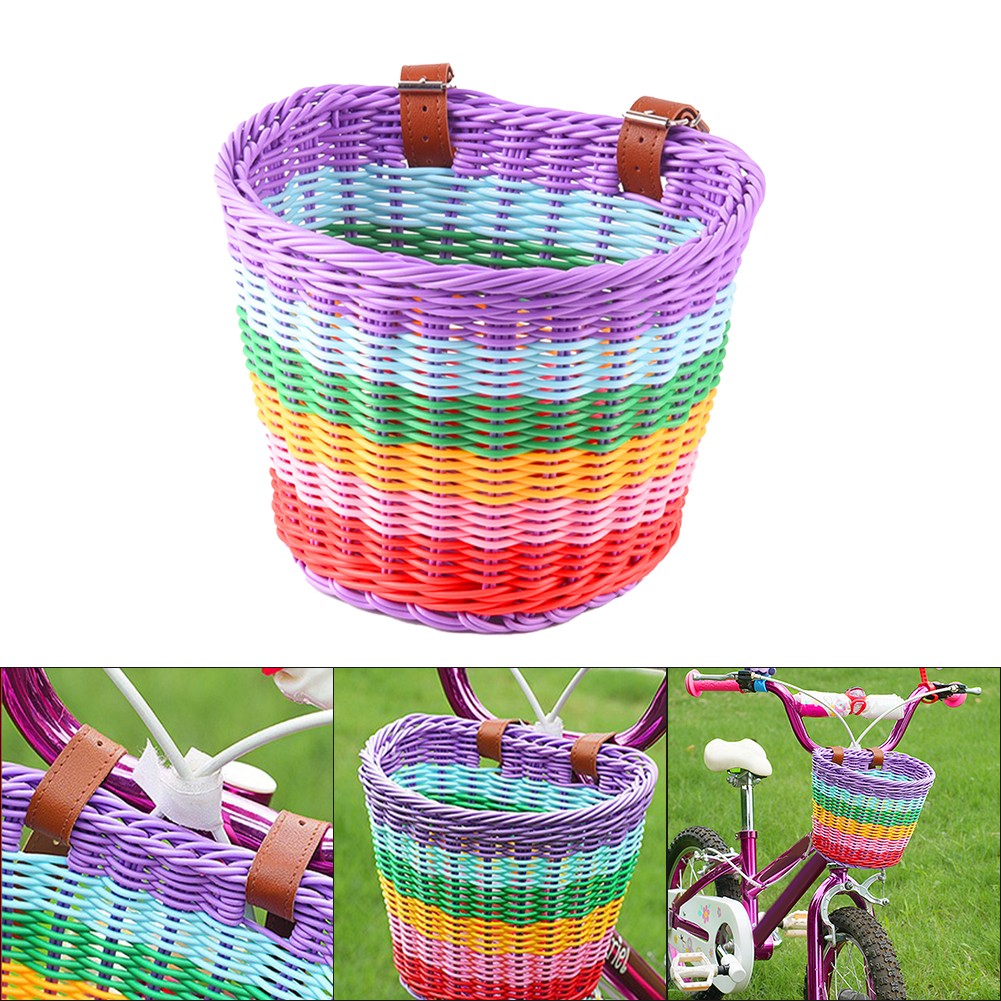 Children'S Bicycle Basket Vintage Woven Basket Baby for Rainbow Basket ...