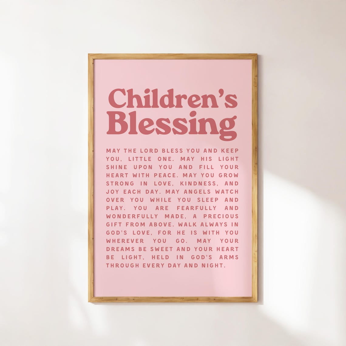 Children'S Blessing Print, Christian Wall Art, Nursery Decor, Faith ...