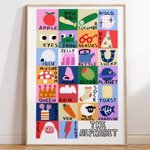 Children'S Colourful Alphabet Print, Educational Print, Alphabet Print ...