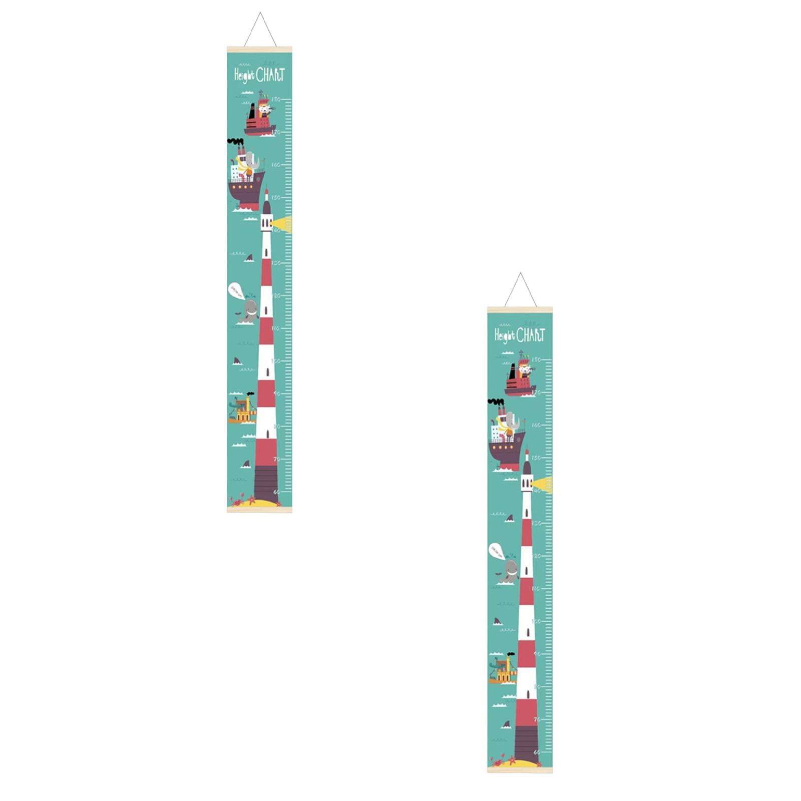 Children'S Height Growth Chart Cartoon Pattern Canvas Height Chart ...