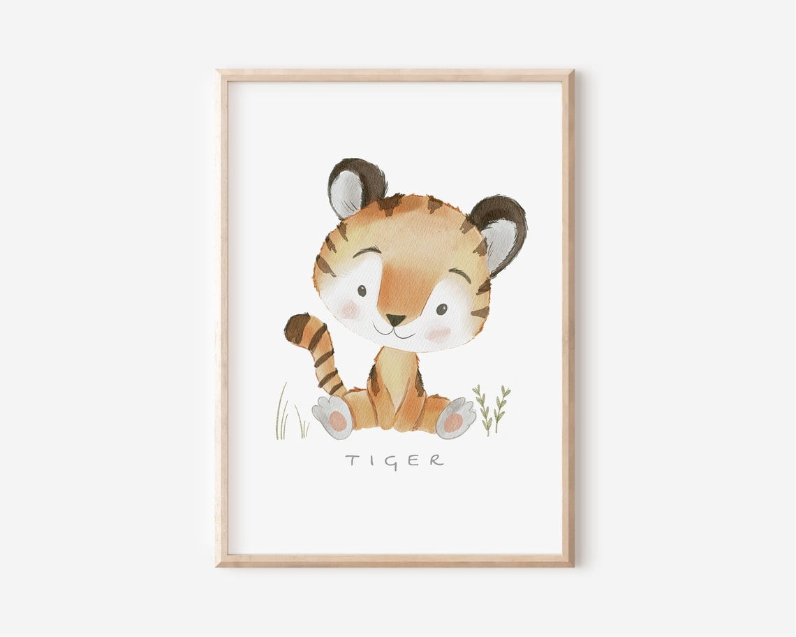 Children'S Picture Of A Tiger Tiger Poster Animal Poster Children'S ...
