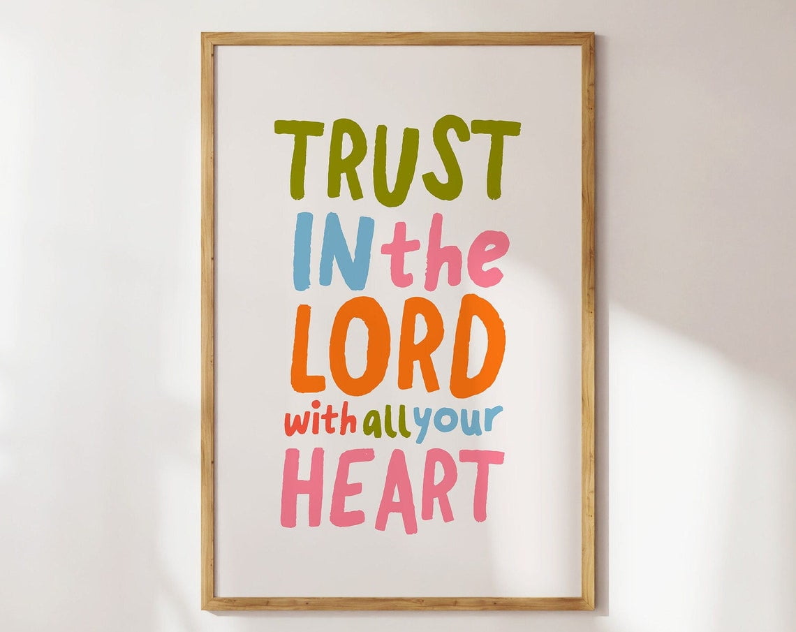 Children'S Room Colorful Christian Wall Art With Bible Story And Verse ...