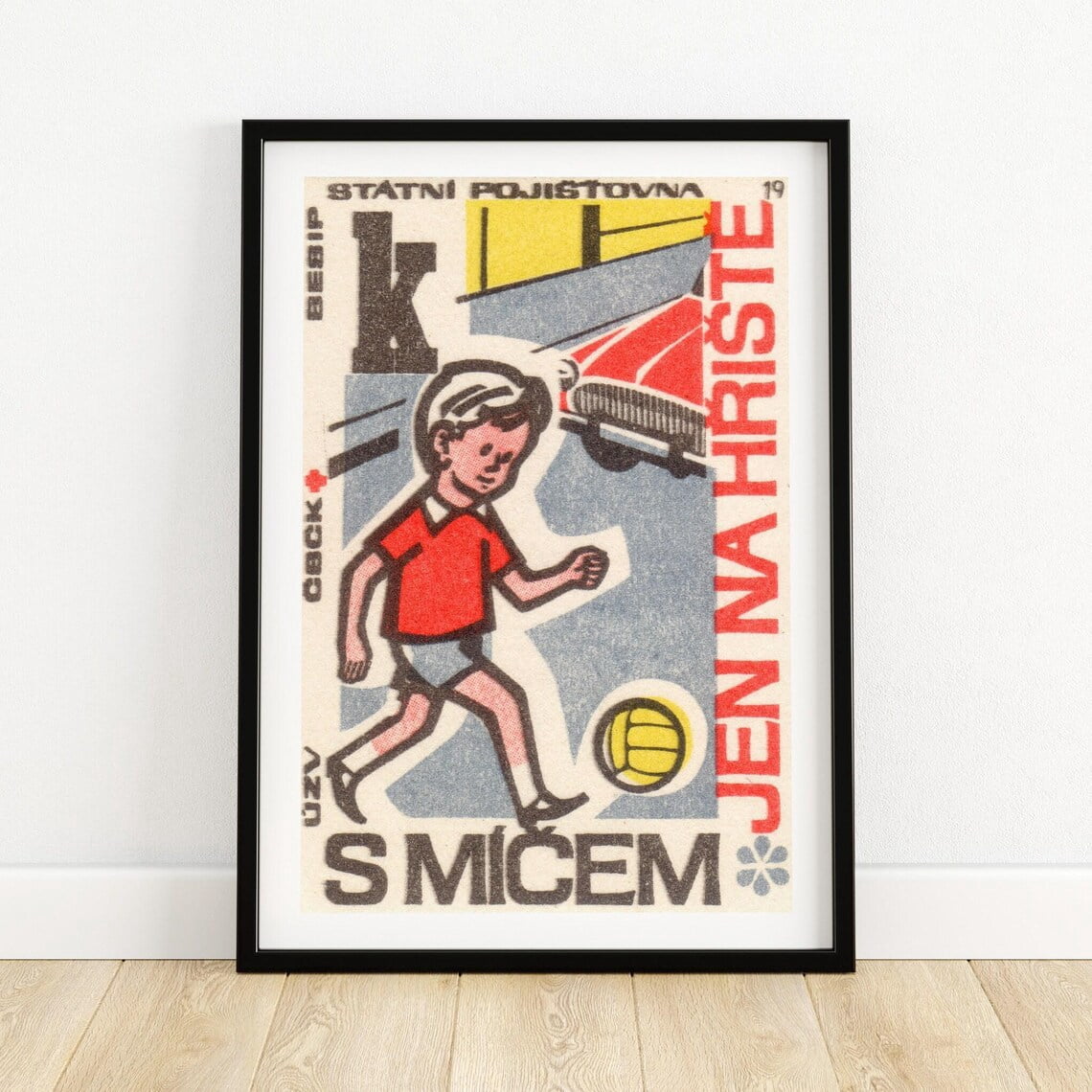 Children'S Soccer Art Print Czech Graphic Design Vintage Czech Children ...