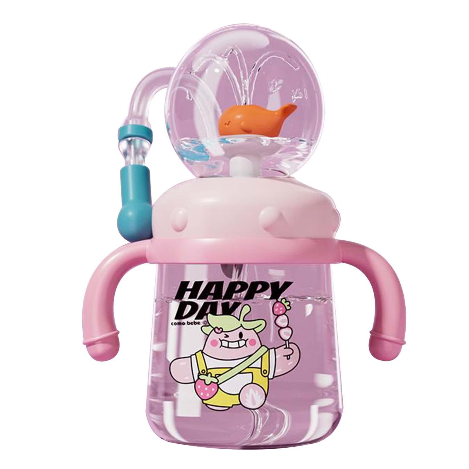 Children'S Water Cup Whale Spray Baby Straw Cup Pink A， Drinking Cup ...