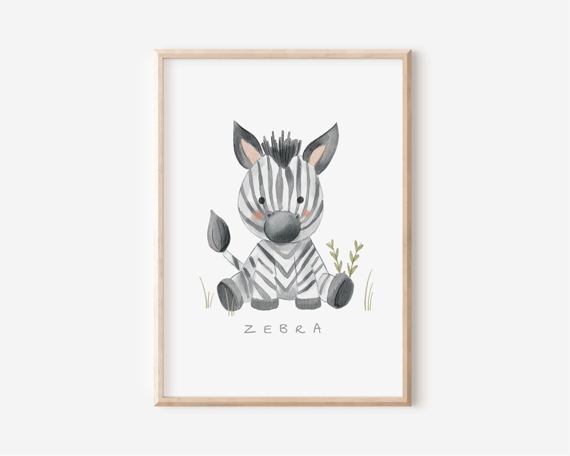 Children'S Zebra Picture Zebra Poster Animal Poster Children'S Room ...