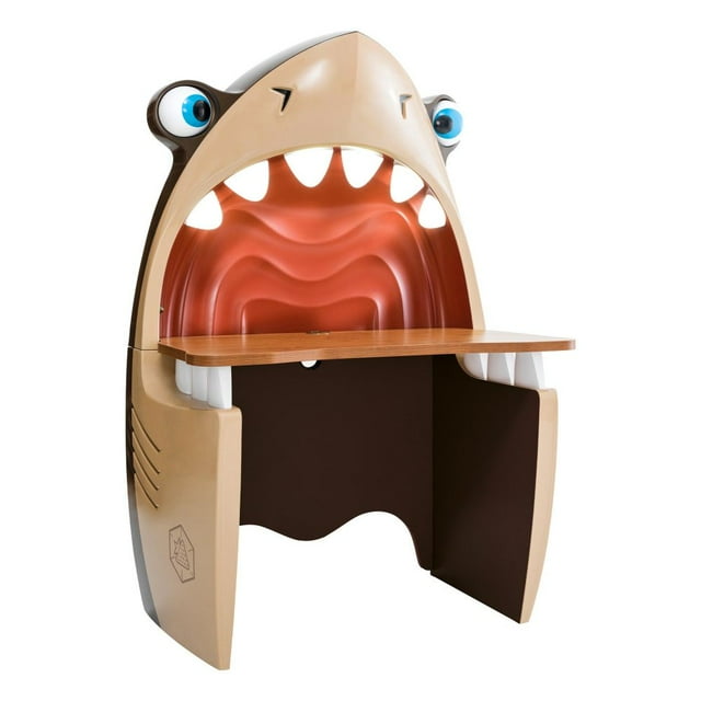Children Shark Writing Table, Kids Study Desk with Chair, LED ...
