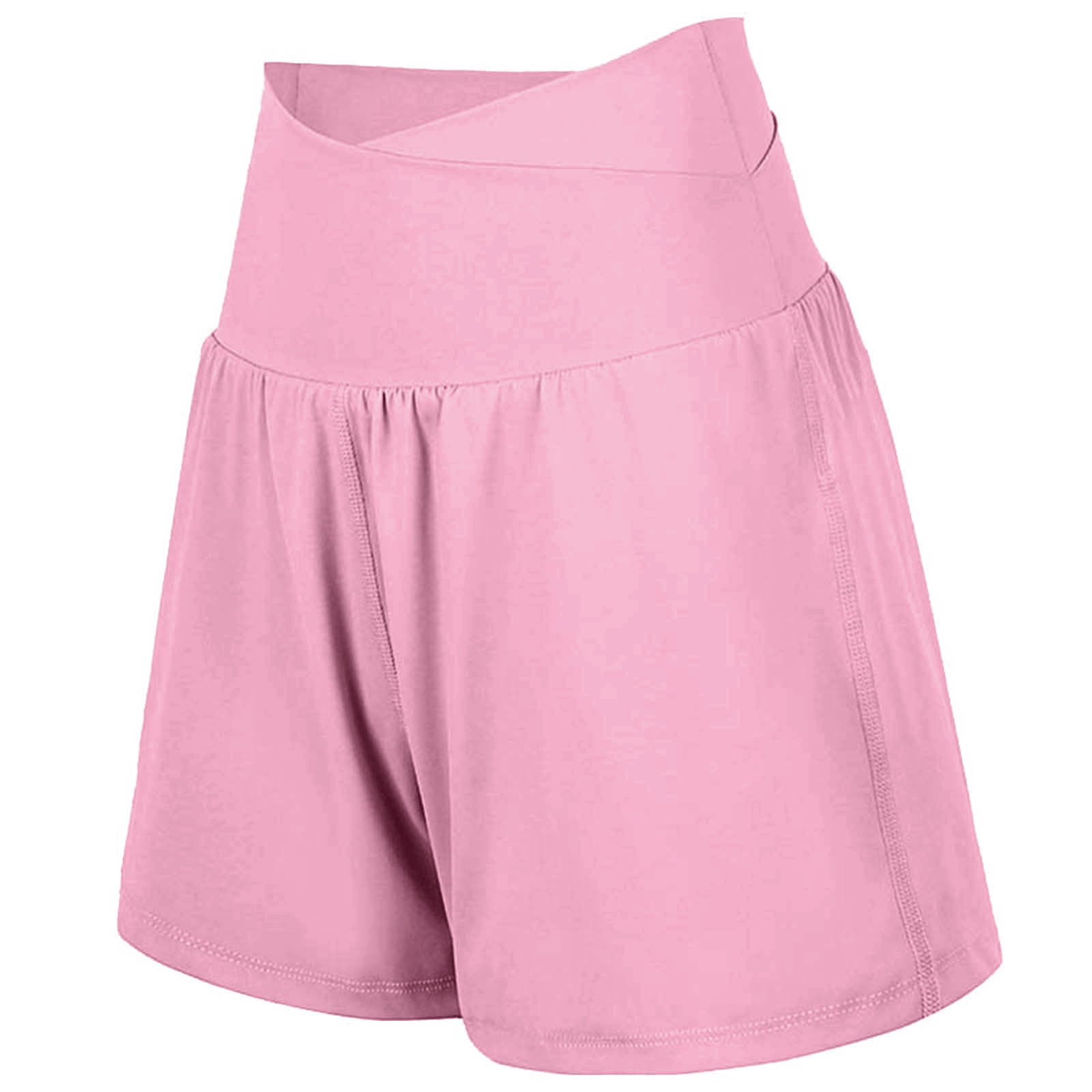 Children ShortsGirls Flowy High Waist Running with Pockets Solid Color ...