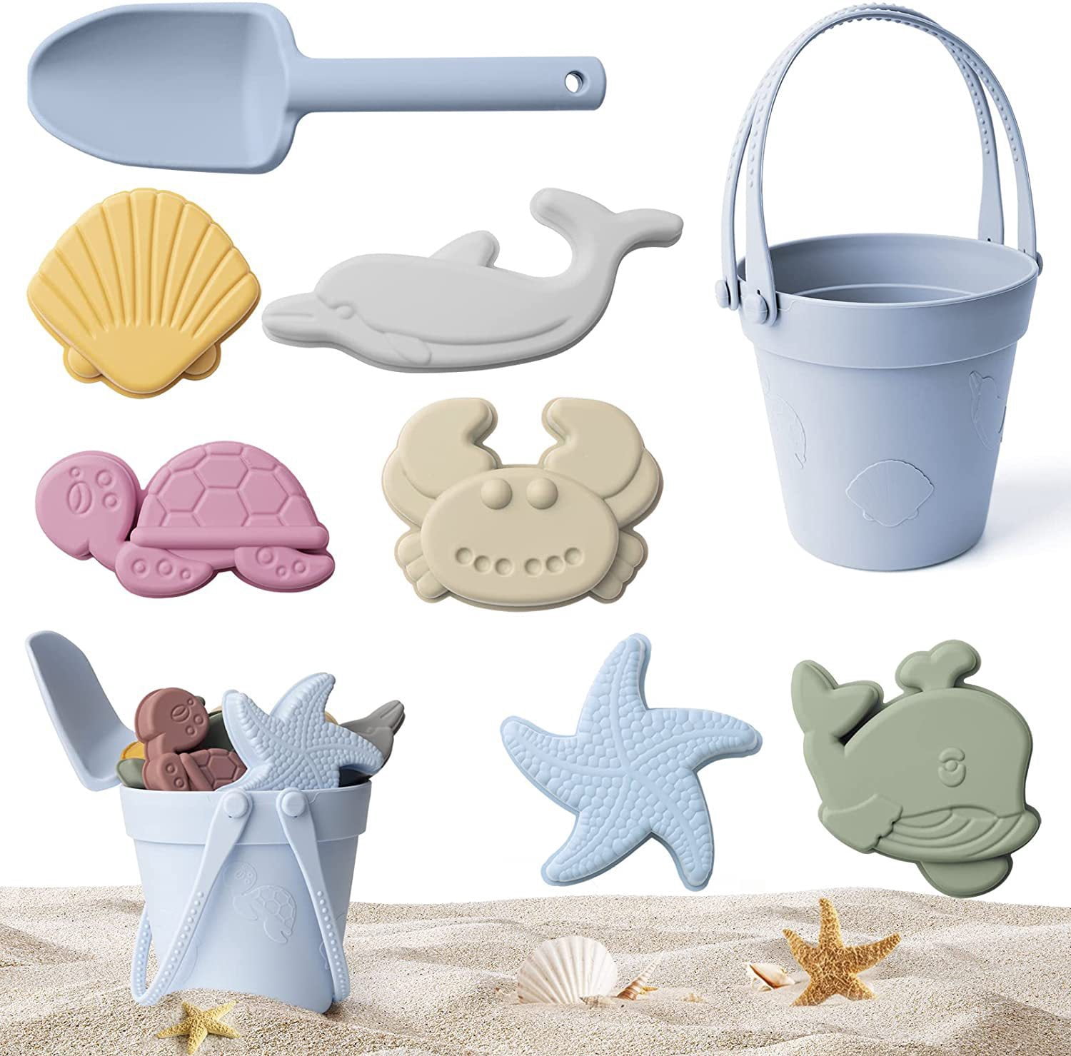 Children Silicone Beach Toy Shovel Ocean Outdoor Parent-child Beach ...