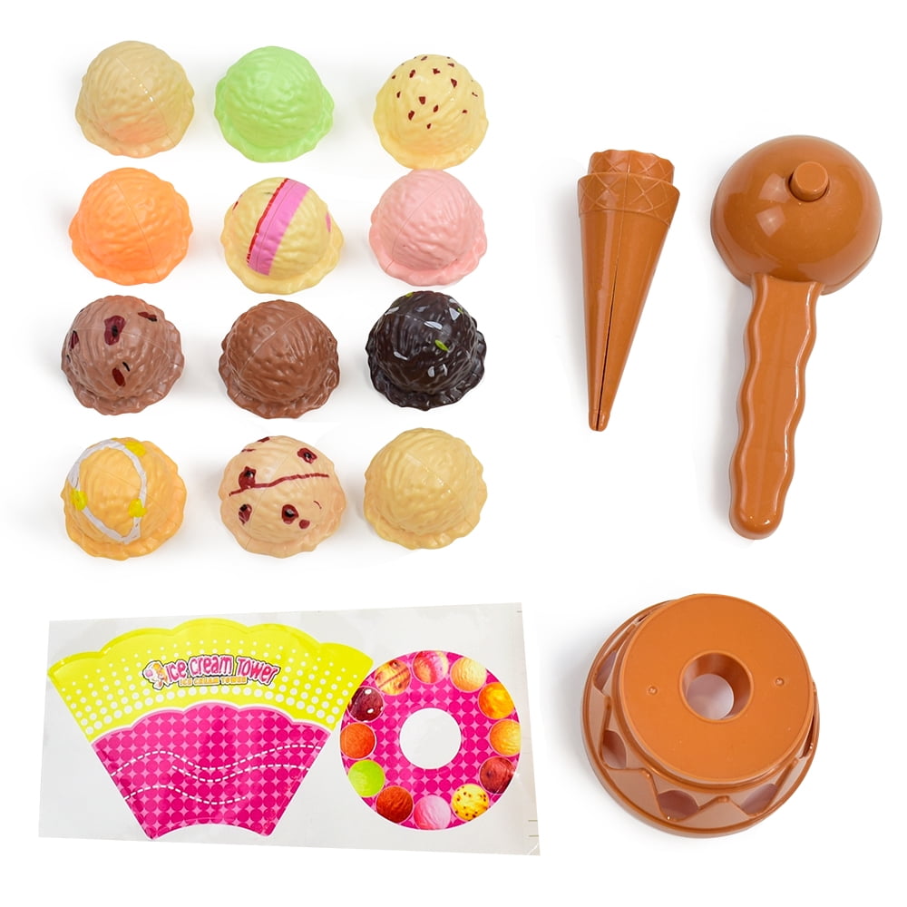 Children Simulation Food Kitchen Toy Ice Cream Stack Up Play Kids ...