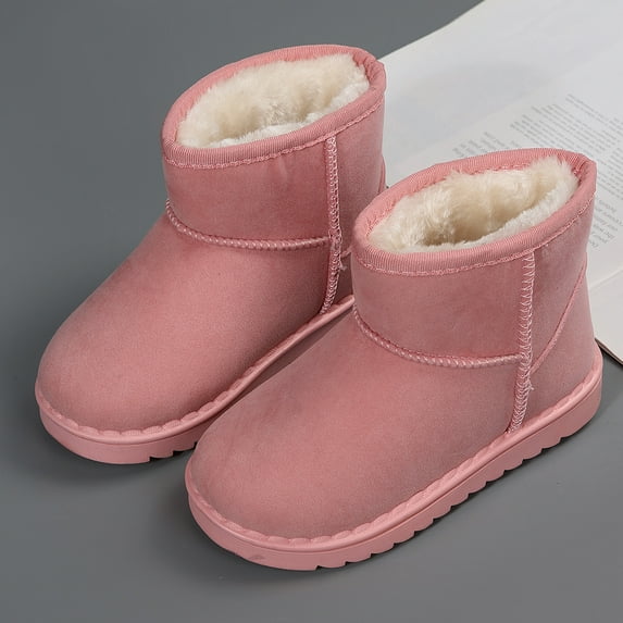 Children Snow Boots Winter Warm Ankle Boots Slip-On Flat Casual Shoes ...