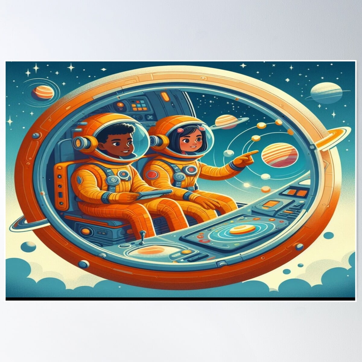Children Space Explorers Wall Art And Puzzle Poster Wall Art, Modern ...