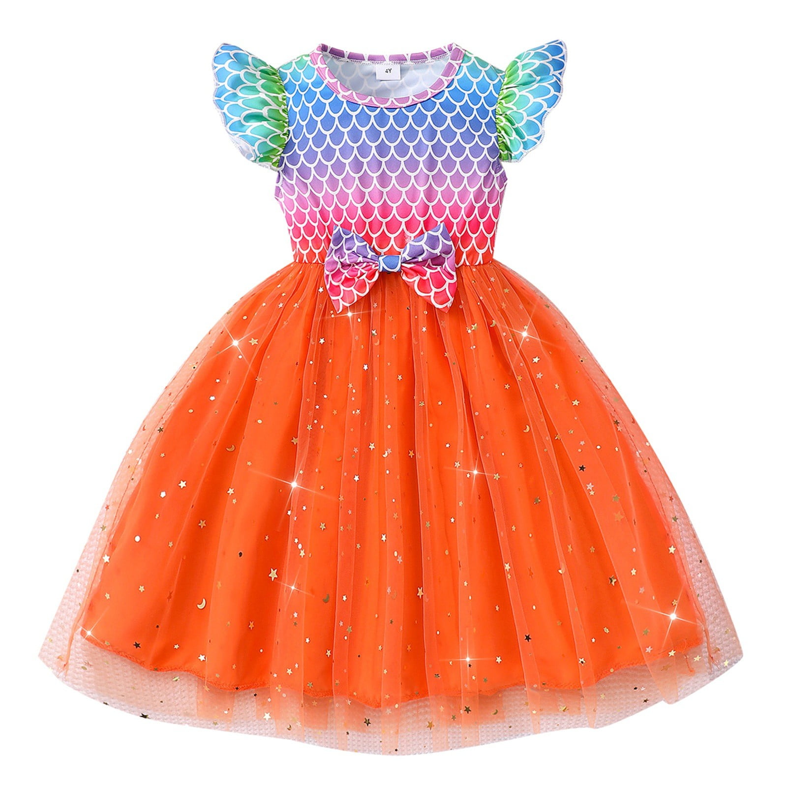 Children Sundresses for Kids 2025 Baby Flying 1/4 Sleeve Round Neck ...