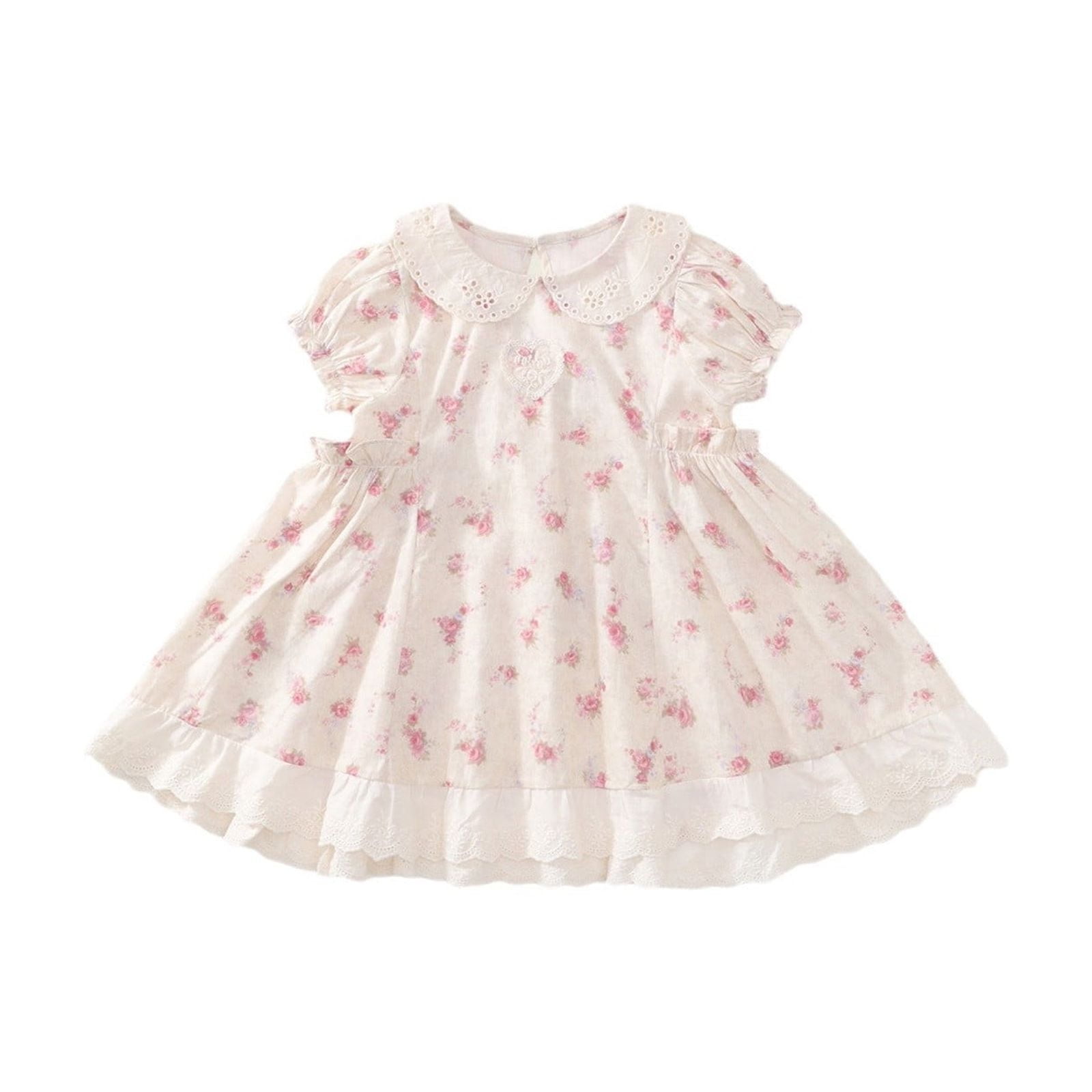 Children Sundresses for Kids 2025 Baby Trendy Floral Print Round Neck ...