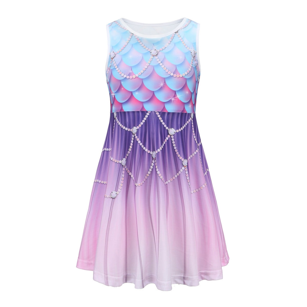 Children Sundresses for Kids Sleeveless Round Neck Floral Printed A ...