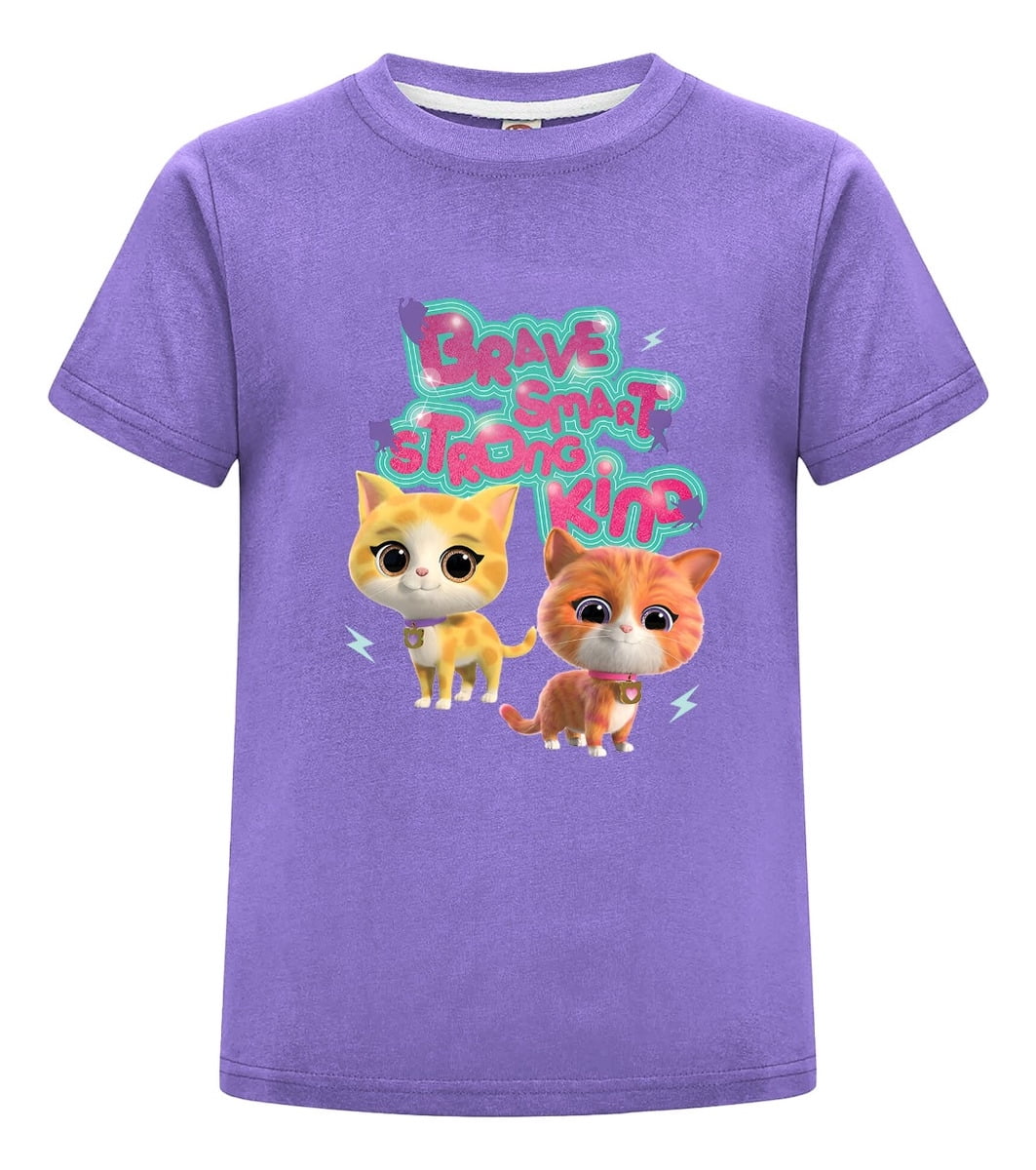 Children SuperKitties Cartoon Tee – Summer T-Shirt for Girls Boys ...