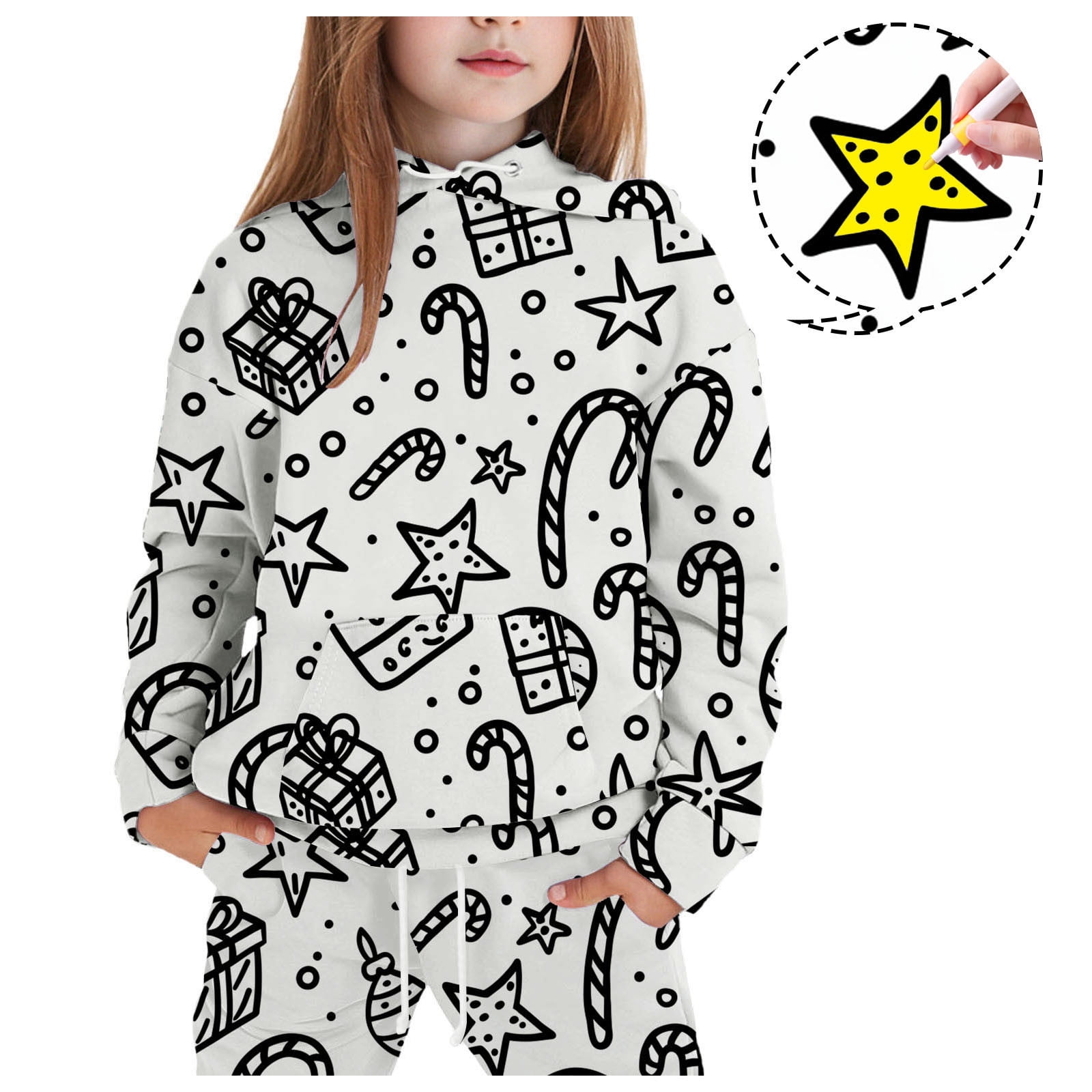 Children Sweatsuit Set 2 Piece Tween Fall Outfits Sweatshirt And ...