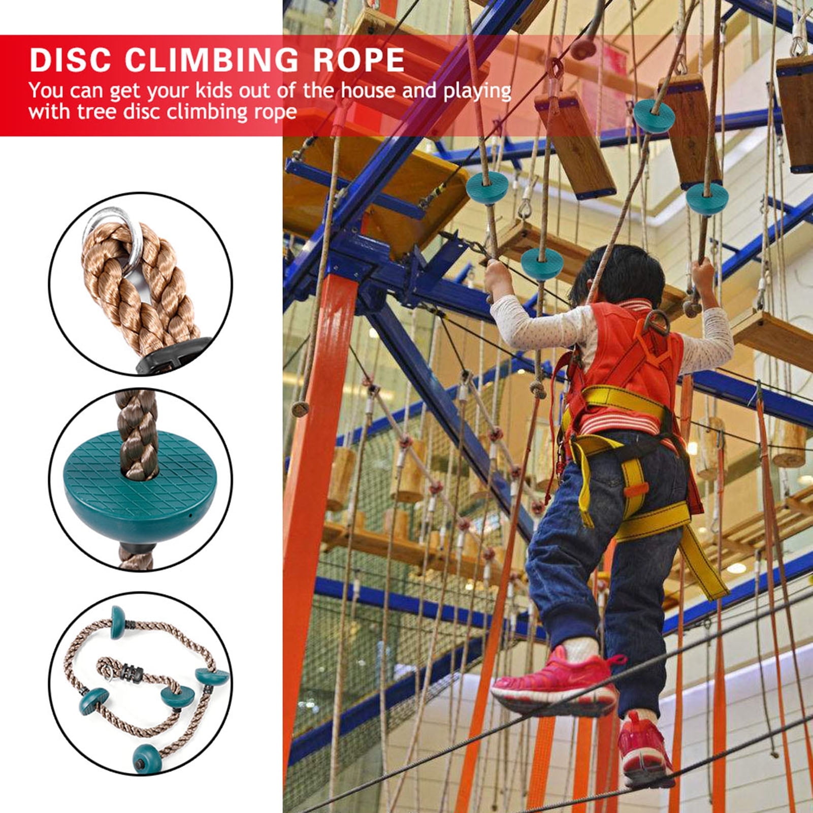 Children Swing Disc Climbing Playground Climbing Rope Kids Playground ...