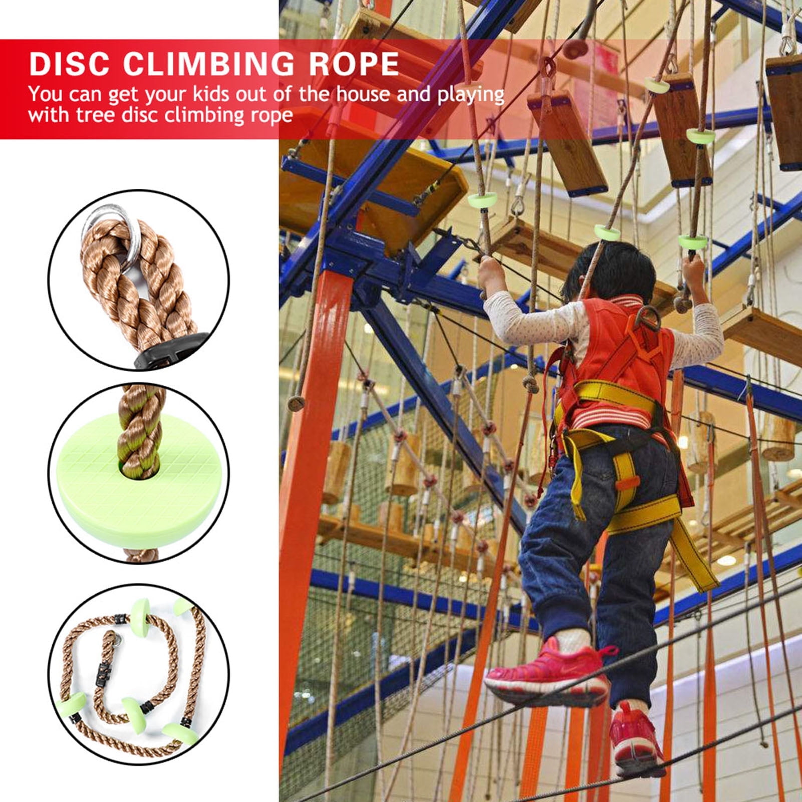 Children Swing Disc Climbing Playground Climbing Rope Kids Playground ...