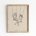 Children Swing Line Art Wall Art, Stretched Canvas Size 8x12 - Walmart.com