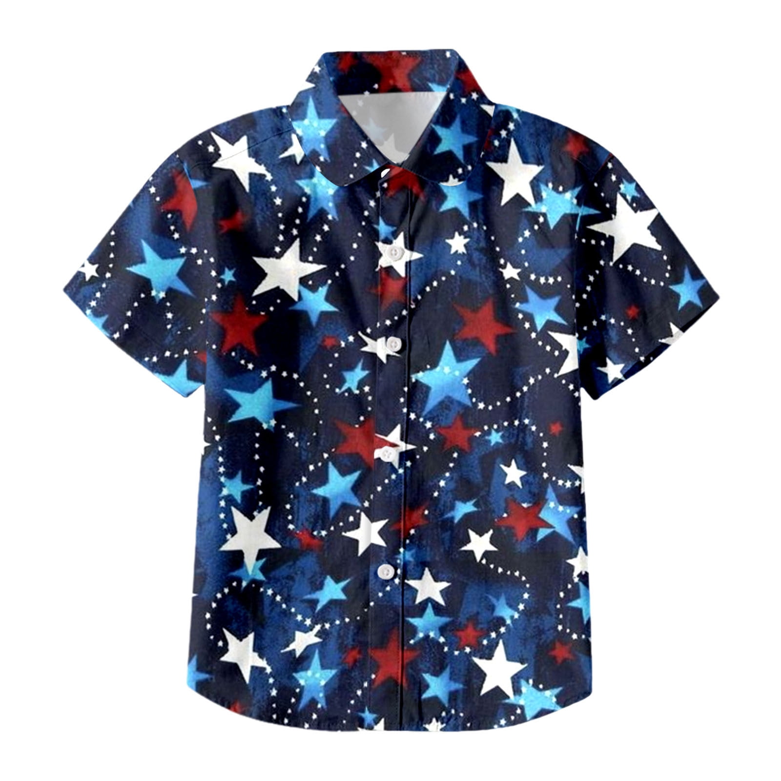 Children T-Shirts Girls Summer Lapel Polo Short Sleeve Independence Day ...