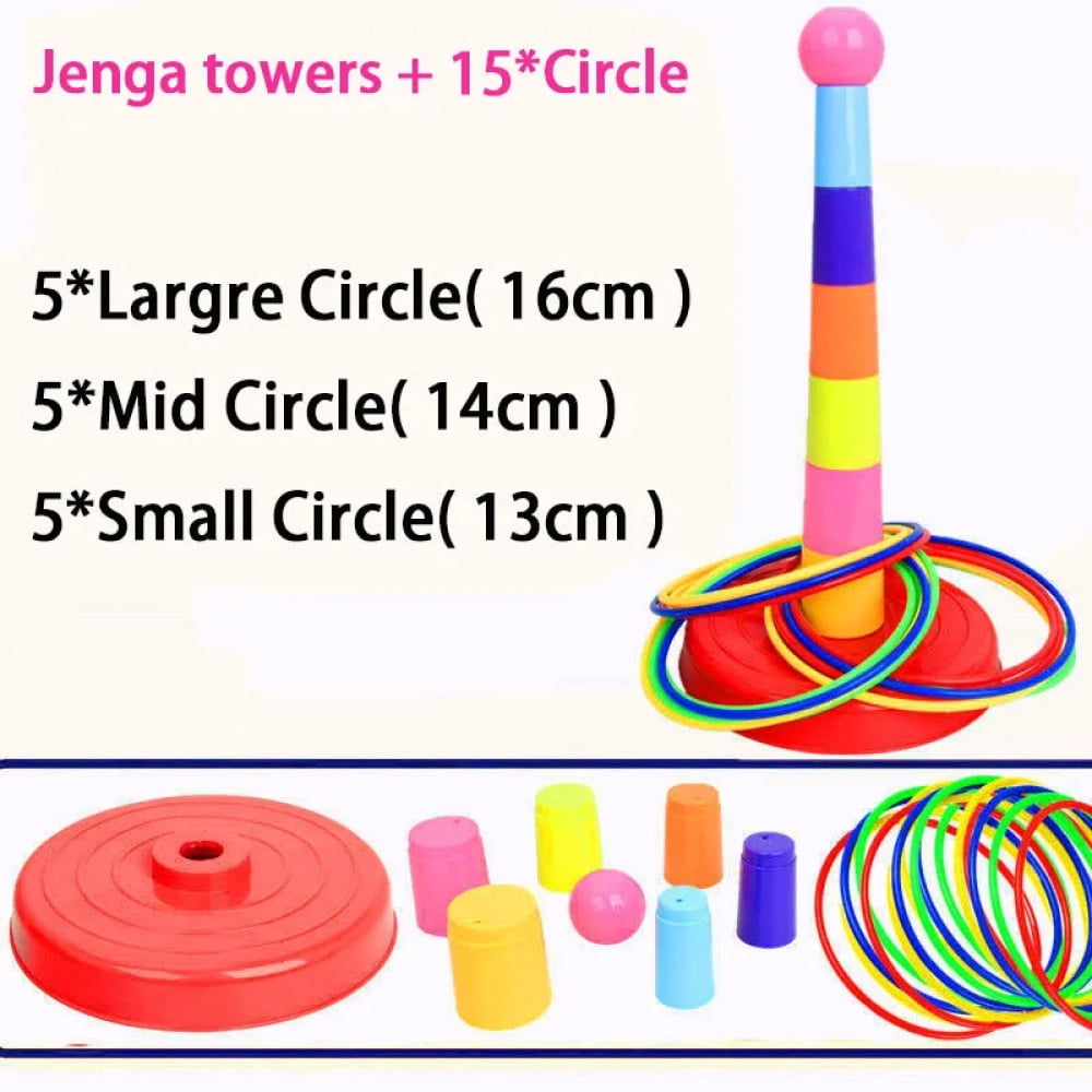 Children Throw Circle Game Ferrule Stacked Toys Fun Indoor Outdoor ...