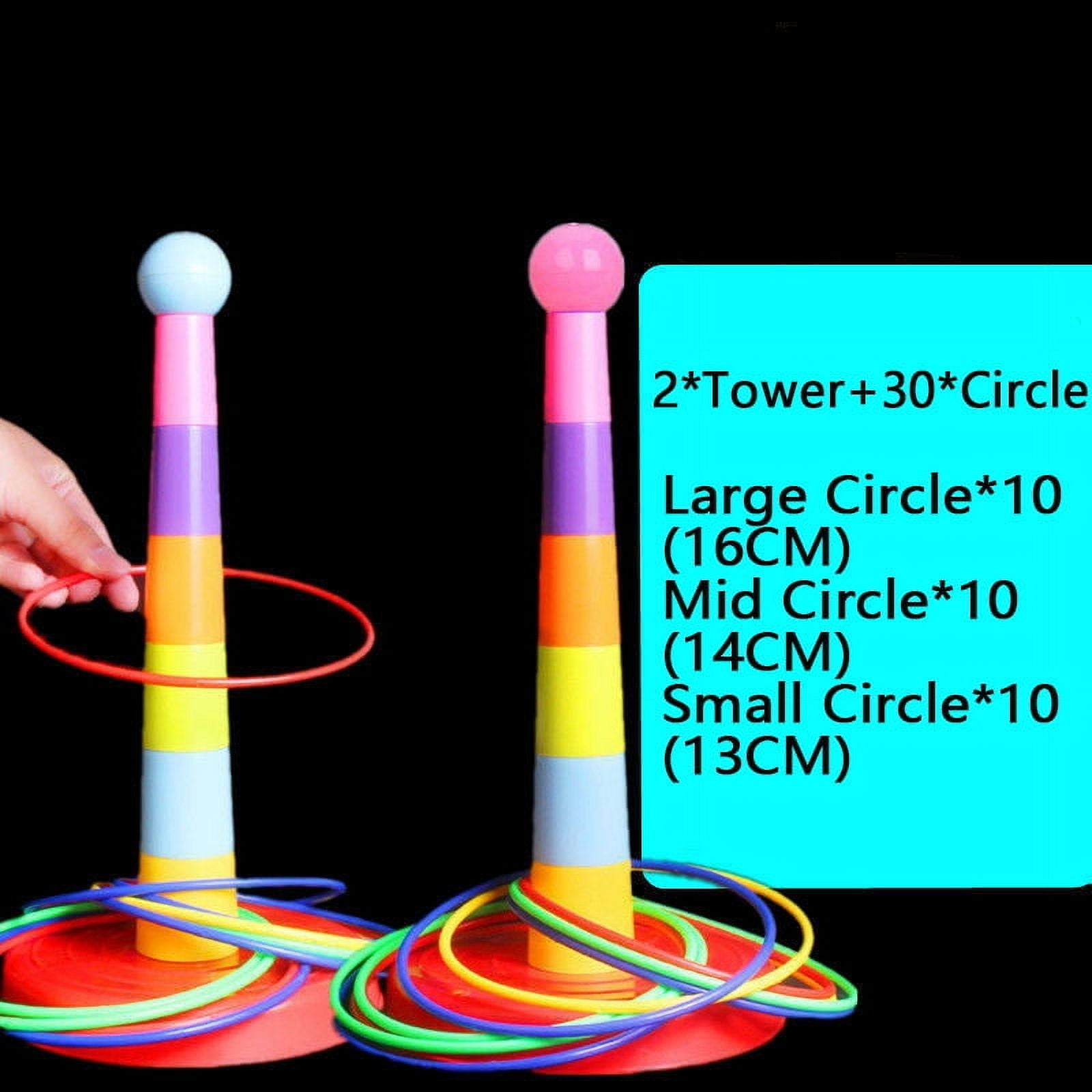 Children Throw Circle Game Ferrule Stacked Toys Fun Indoor Outdoor Parent-Child Interactive ...