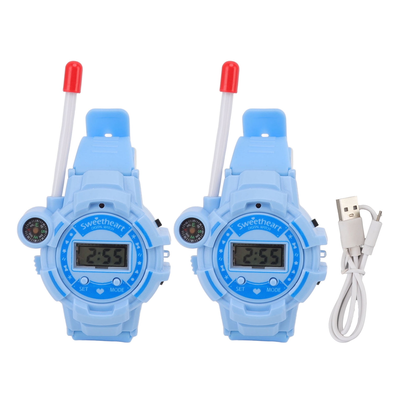 Children Walkie Talkies Watch LCD Screen Noise Reduction Telescopic ...