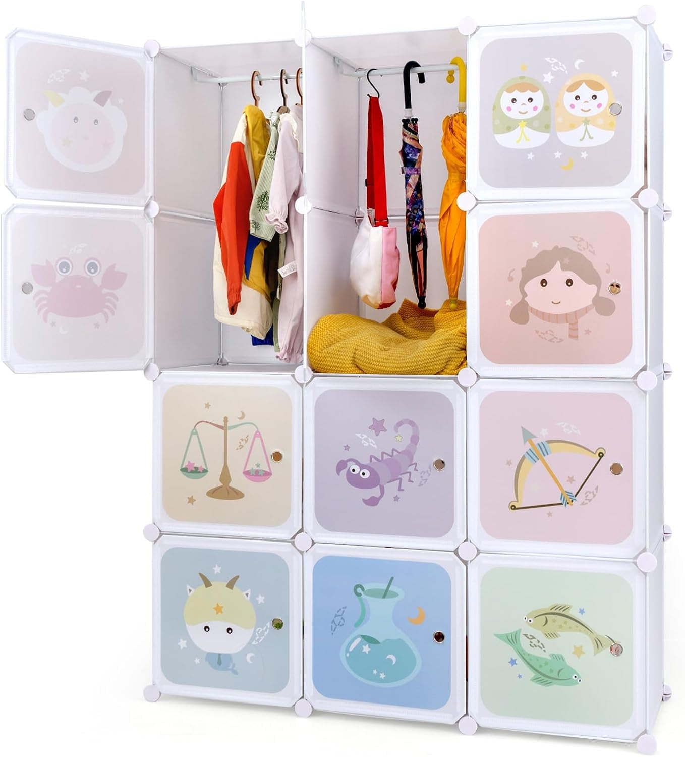 Children Wardrobe, Kid Closet Portable Baby Dresser Cute for Kids ...