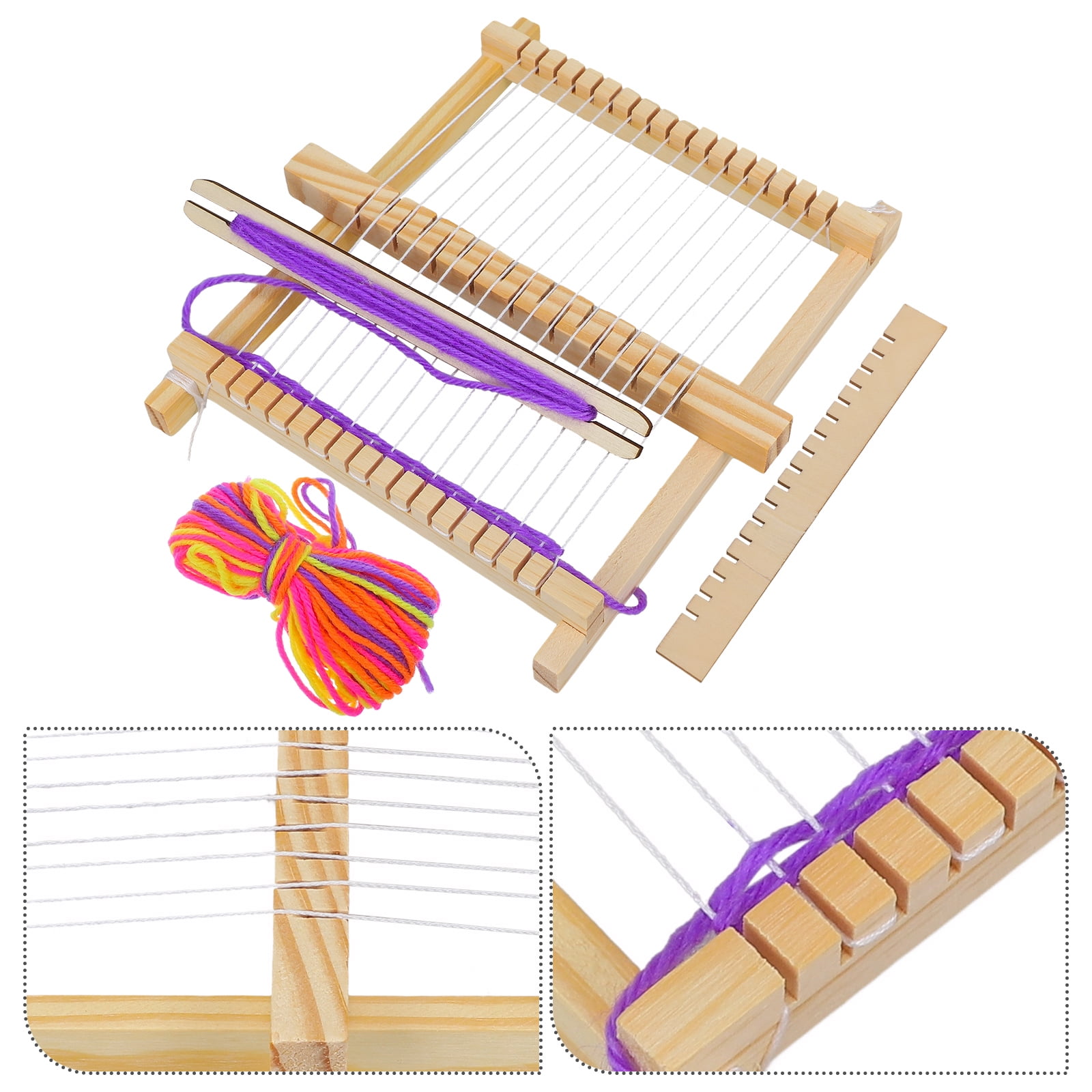 Children Weaving Machine Loom Toys Wooden Hand- knitting Loom Weaving ...