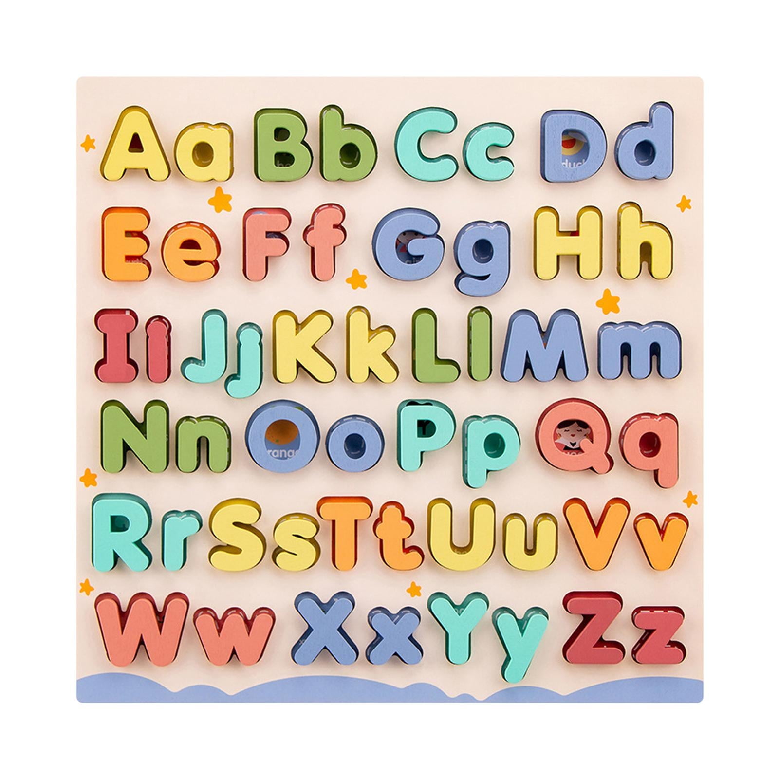 Children Wooden Abc Puzzle Upper Case and Lower Case Letters Learning ...