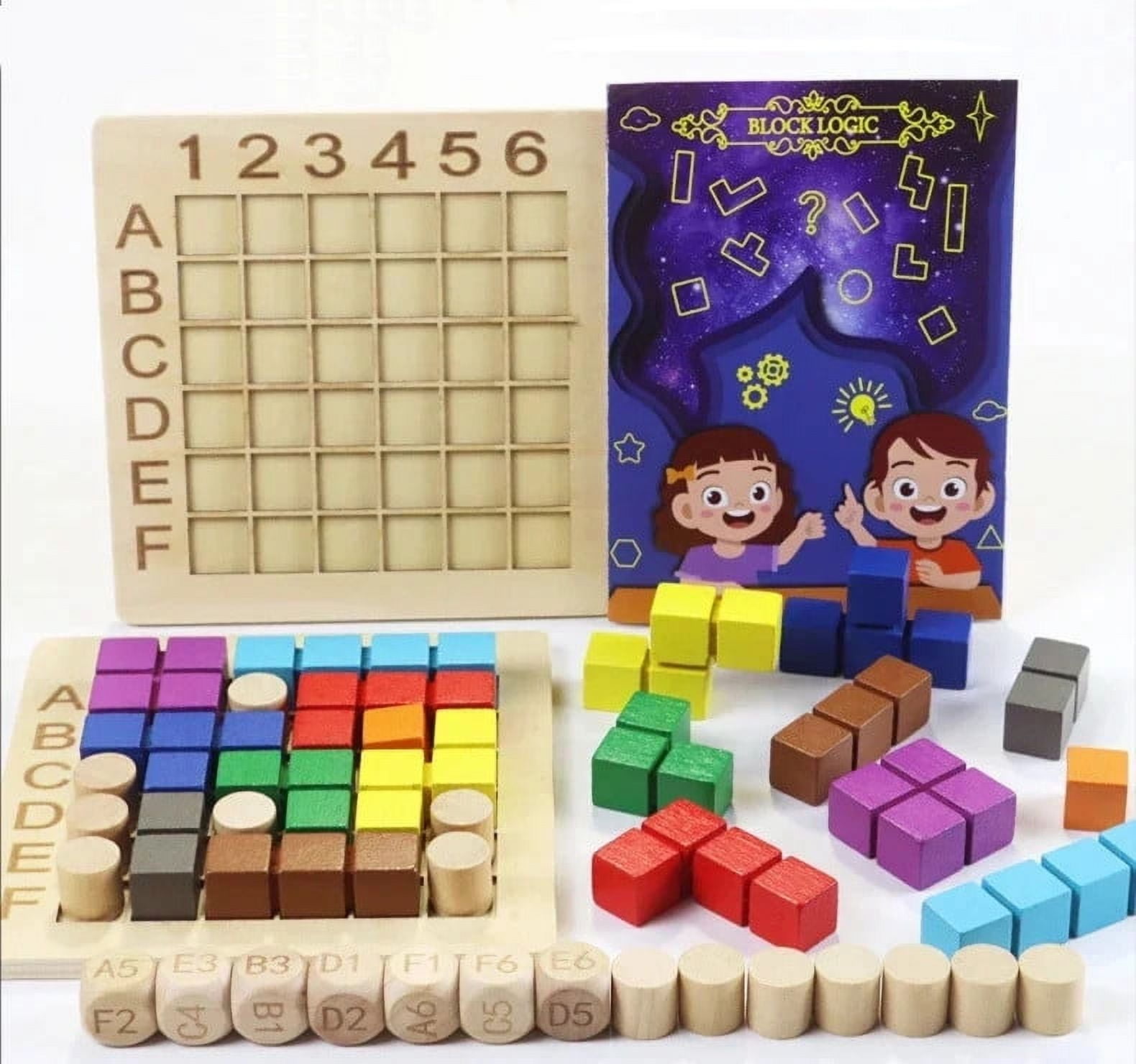 Children Wooden Magic Block Match Building Blocks Logical Thinking ...