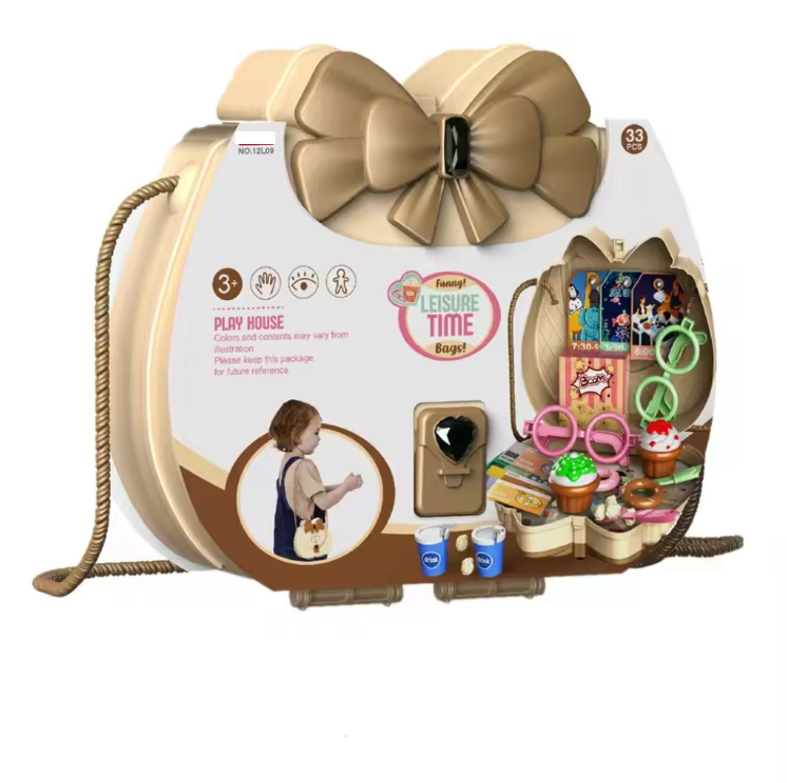 Children kids playset shoulder sling bag toys set - Leisure time role ...