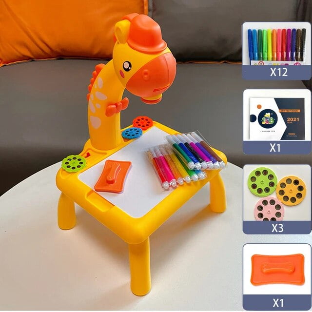 Children led projector drawing table toy painting set table educational ...