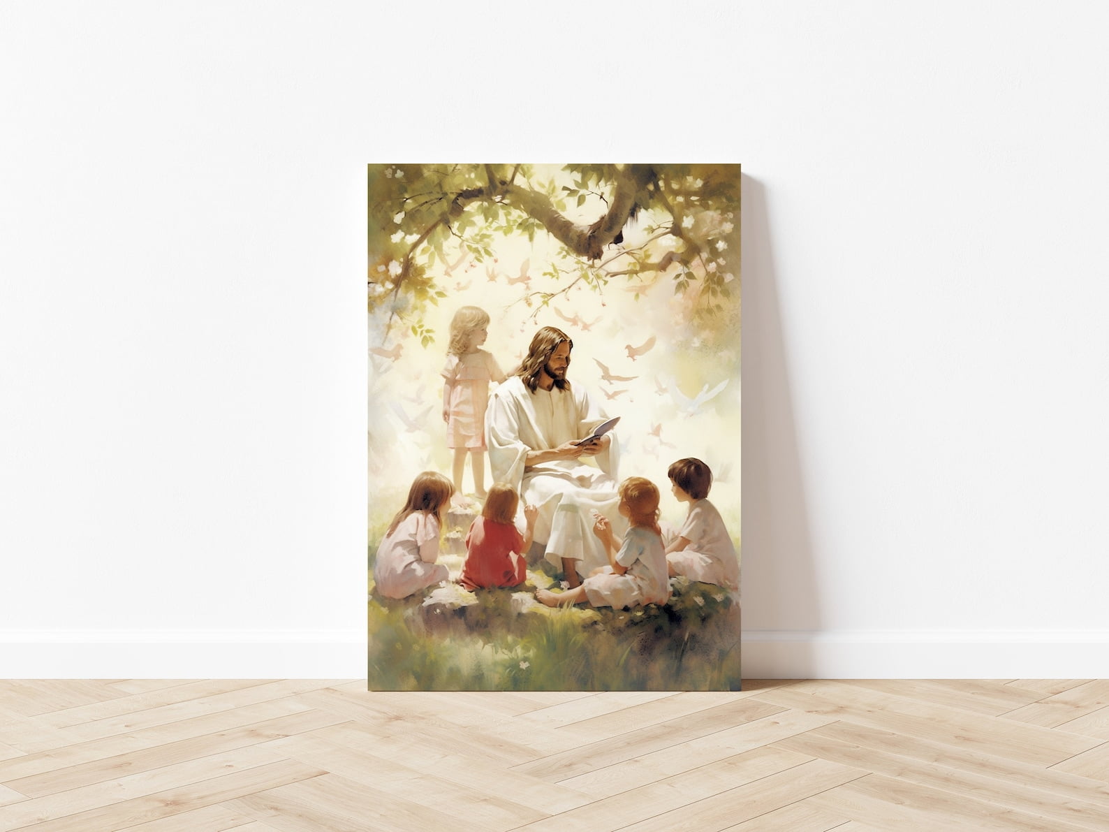 Children of God Painting Print Jesus Christ Teaches Kids Wall Art Gift ...