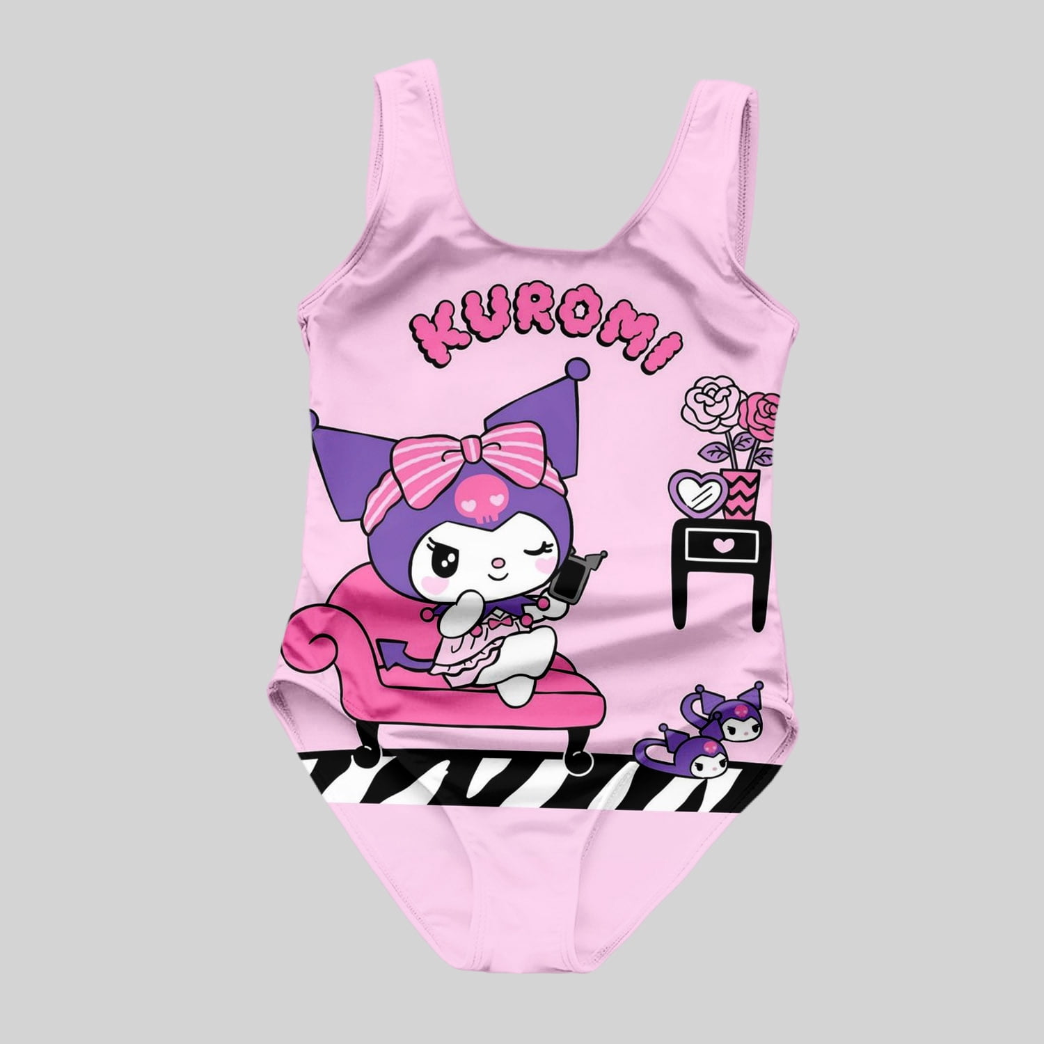 Children‘s 1-piece swimsuit with Kuromi pattern 3D printed girl‘s ...