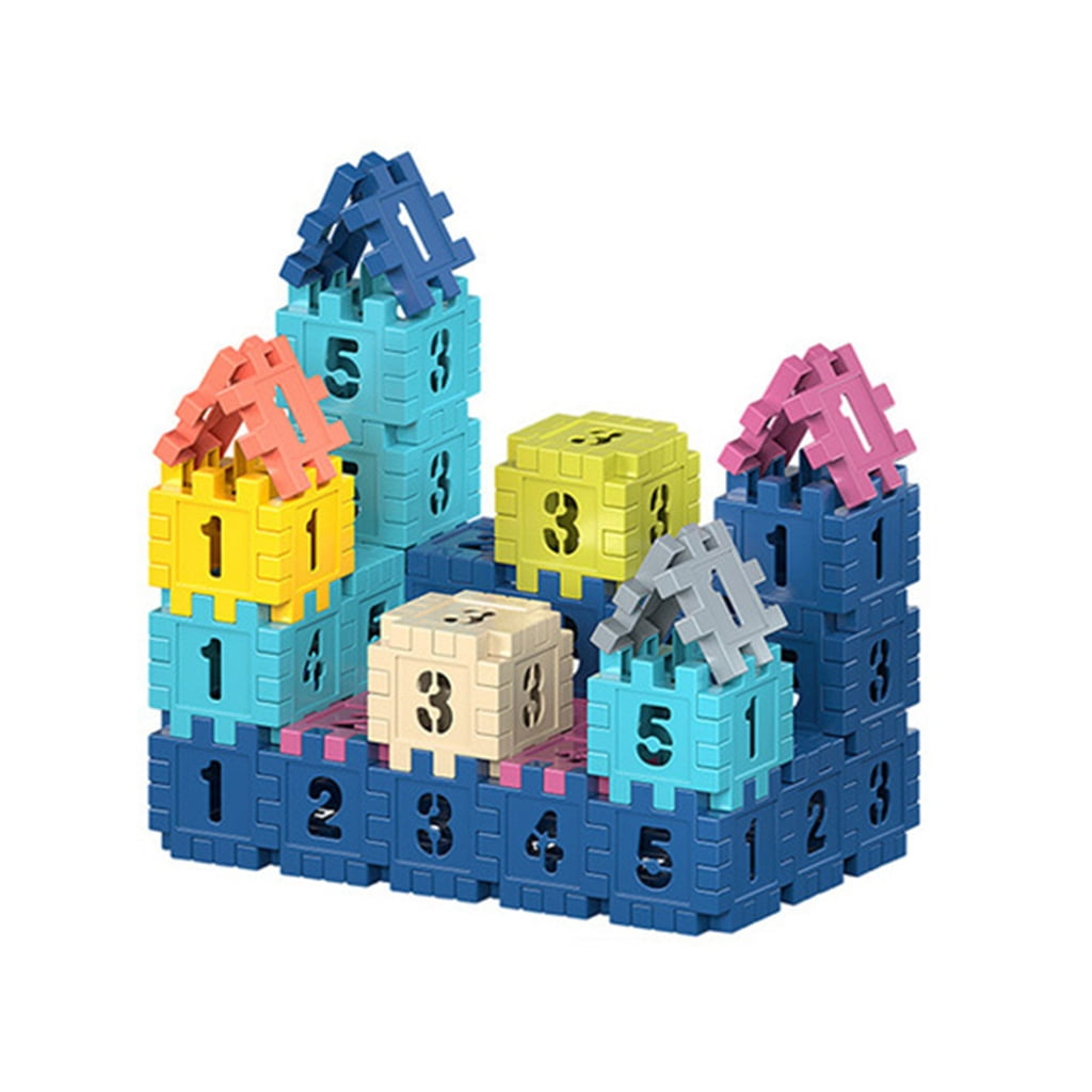 Children's 100 Pieces Interlocking Bricks Set for Cognitive Development ...
