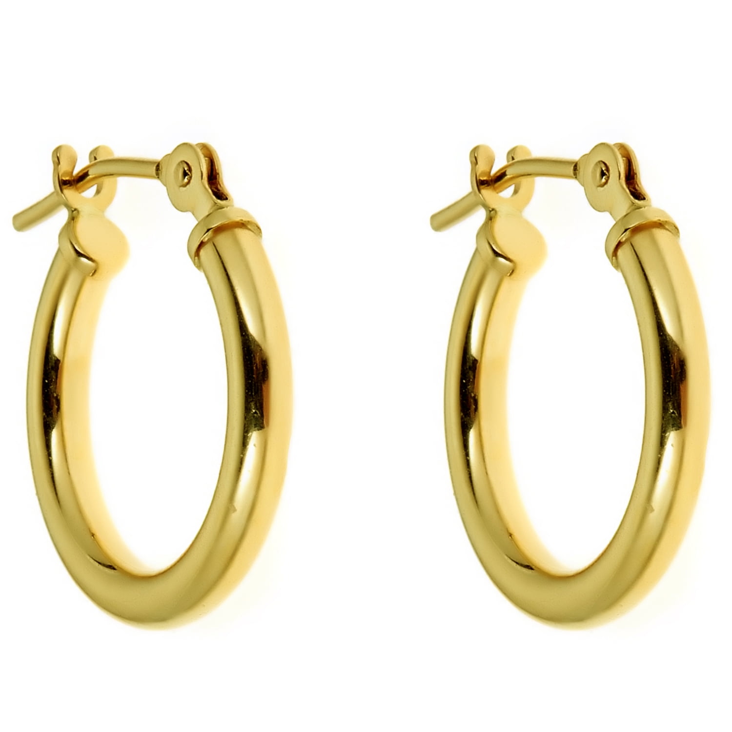Children's 14K Yellow Gold Baby Hoops Tubular Shiny Round Hoops Hoop ...