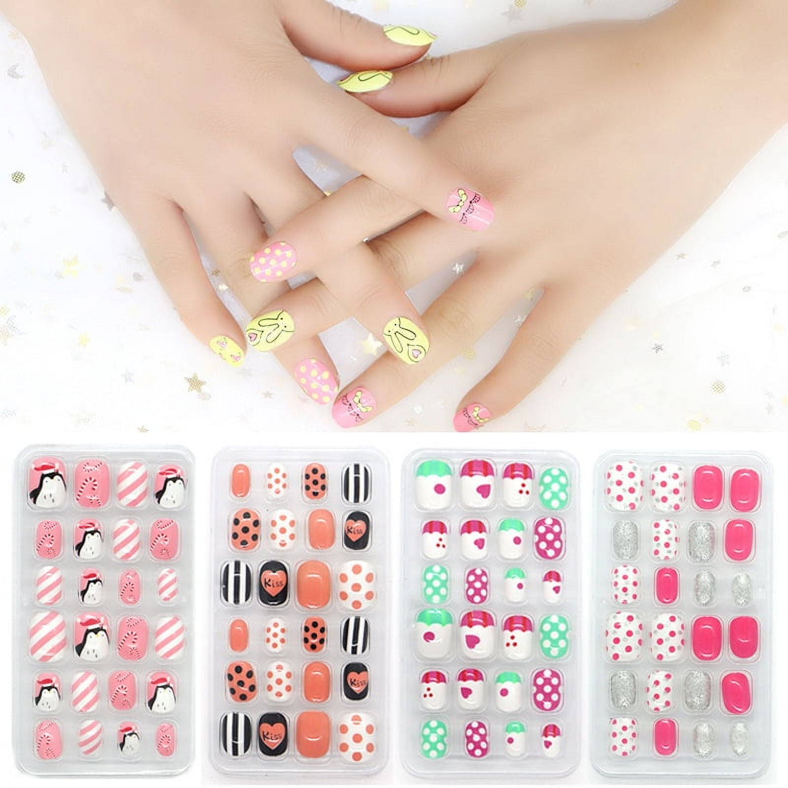 Children's 24 Piece Pocket Cartoon Caring Wearable Nail Care Sticker ...