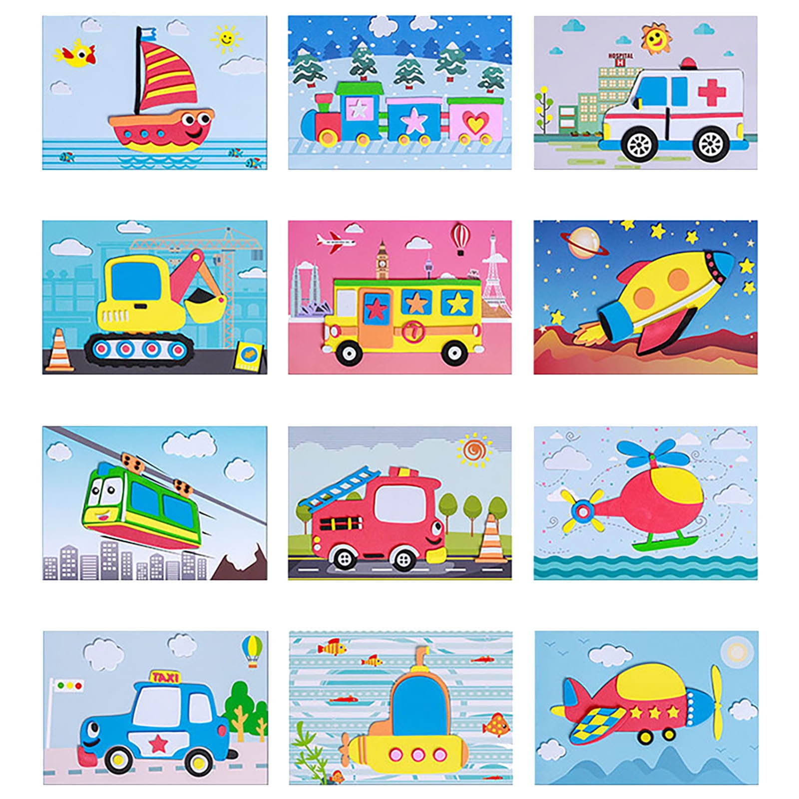 Children's 3D Three-dimensional EVA Paste Painting, Kindergarten ...