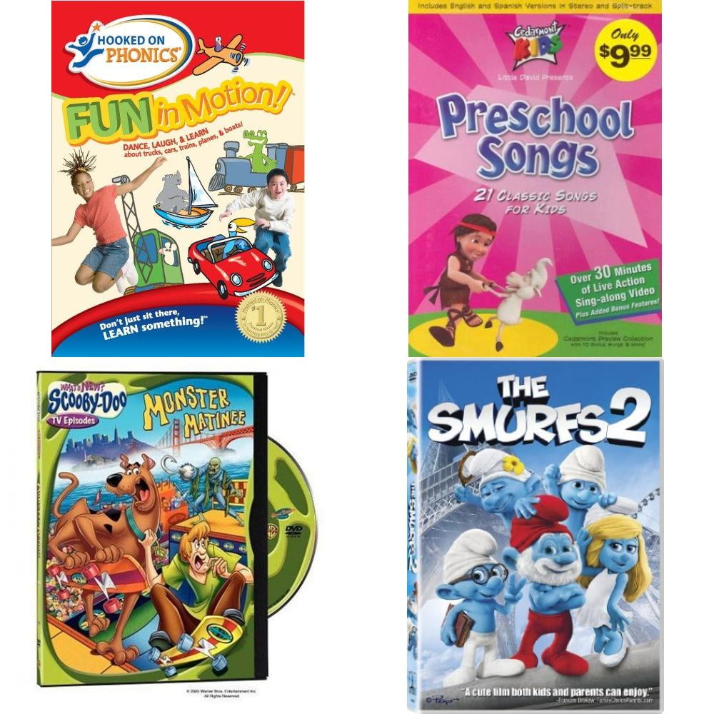Children's 4 Pack DVD Bundle: Hooked on Phonics: Fun in Motion ...