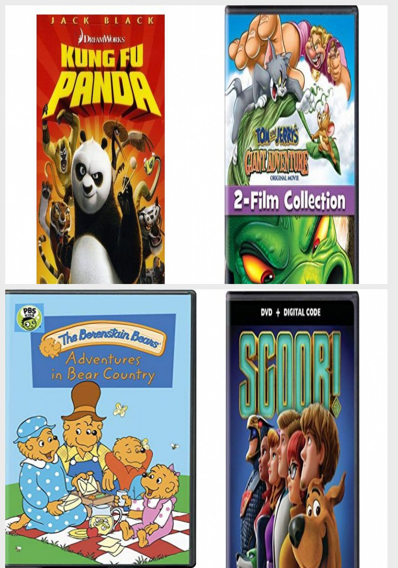 Children's 4 Pack DVD Bundle: Kung Fu Panda, Tom & Jerry Lost Dragon ...