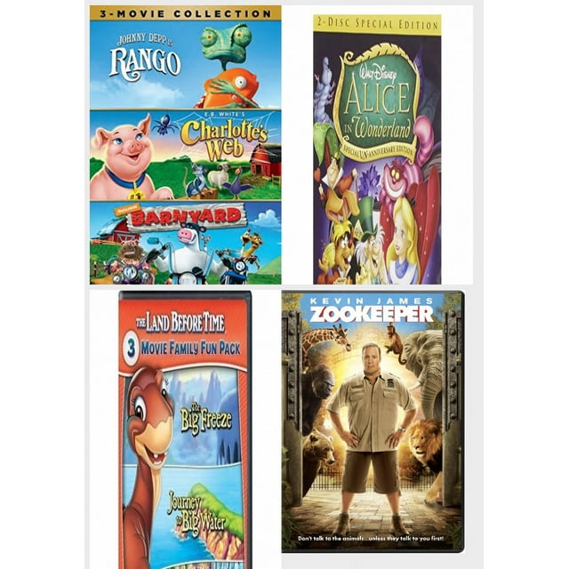 Children's 4 Pack DVD Bundle: Rango / Charlottes Web / Barnyard 3-Movie ...