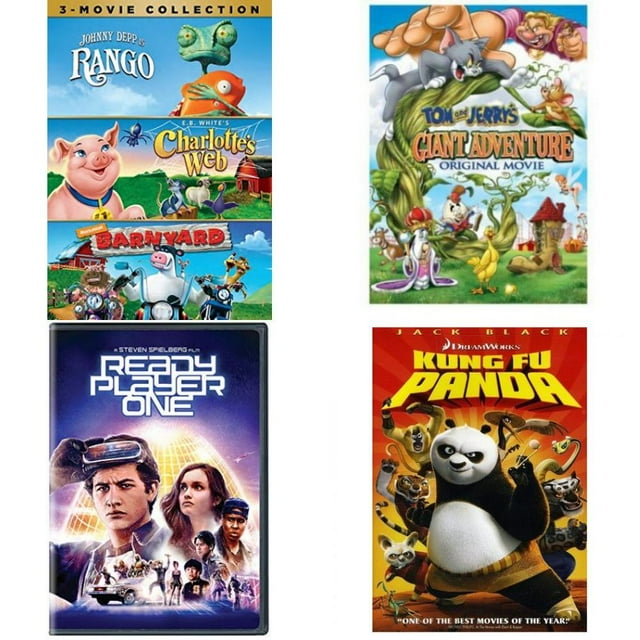 Children's 4 Pack DVD Bundle: Rango / Charlottes Web / Barnyard 3-Movie ...