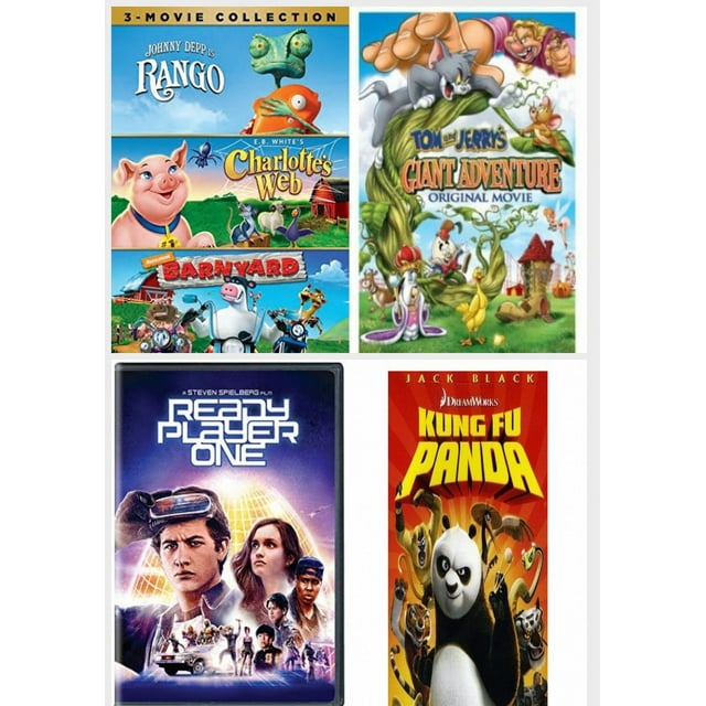 Children's 4 Pack DVD Bundle: Rango / Charlottes Web / Barnyard 3-Movie ...