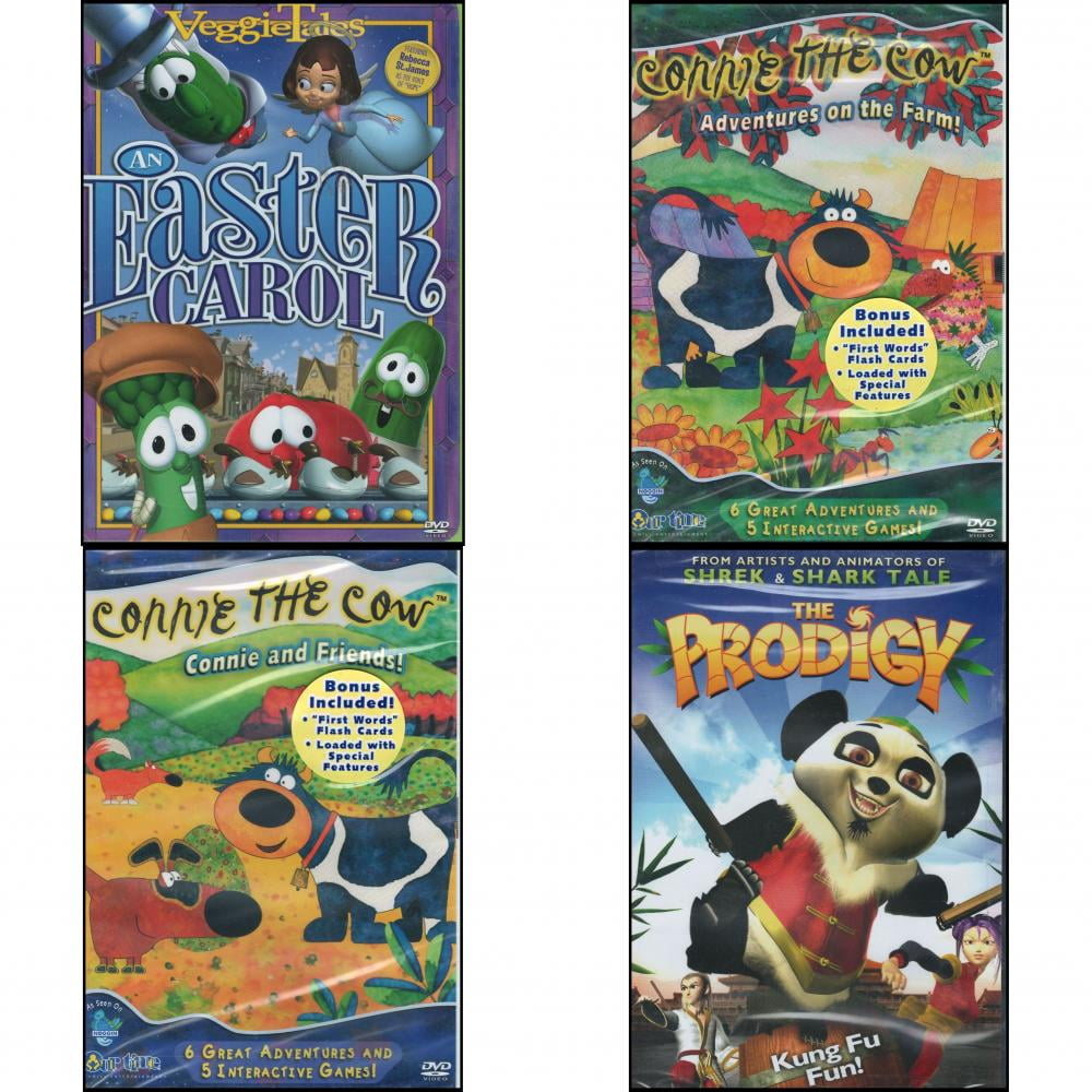 Children's 4 Pack DVD Bundle: VeggieTales An Easter Carol : Connie the ...