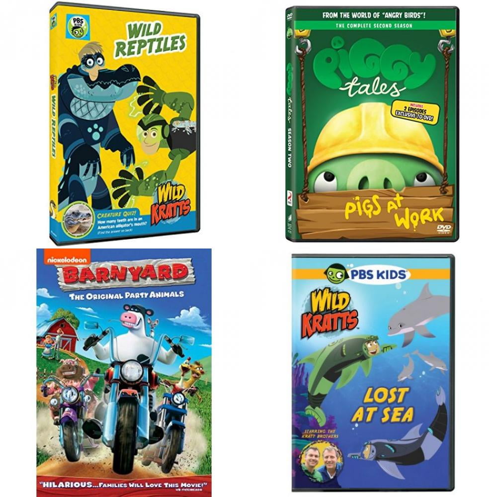 Children's 4 Pack DVD Bundle: Wild Kratts: Wild Reptiles, Piggy Tales ...