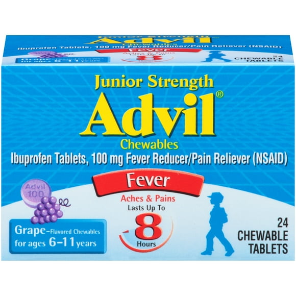 Children's Advil Junior Strength 100 mg Children's Ibuprofen, Chewable ...
