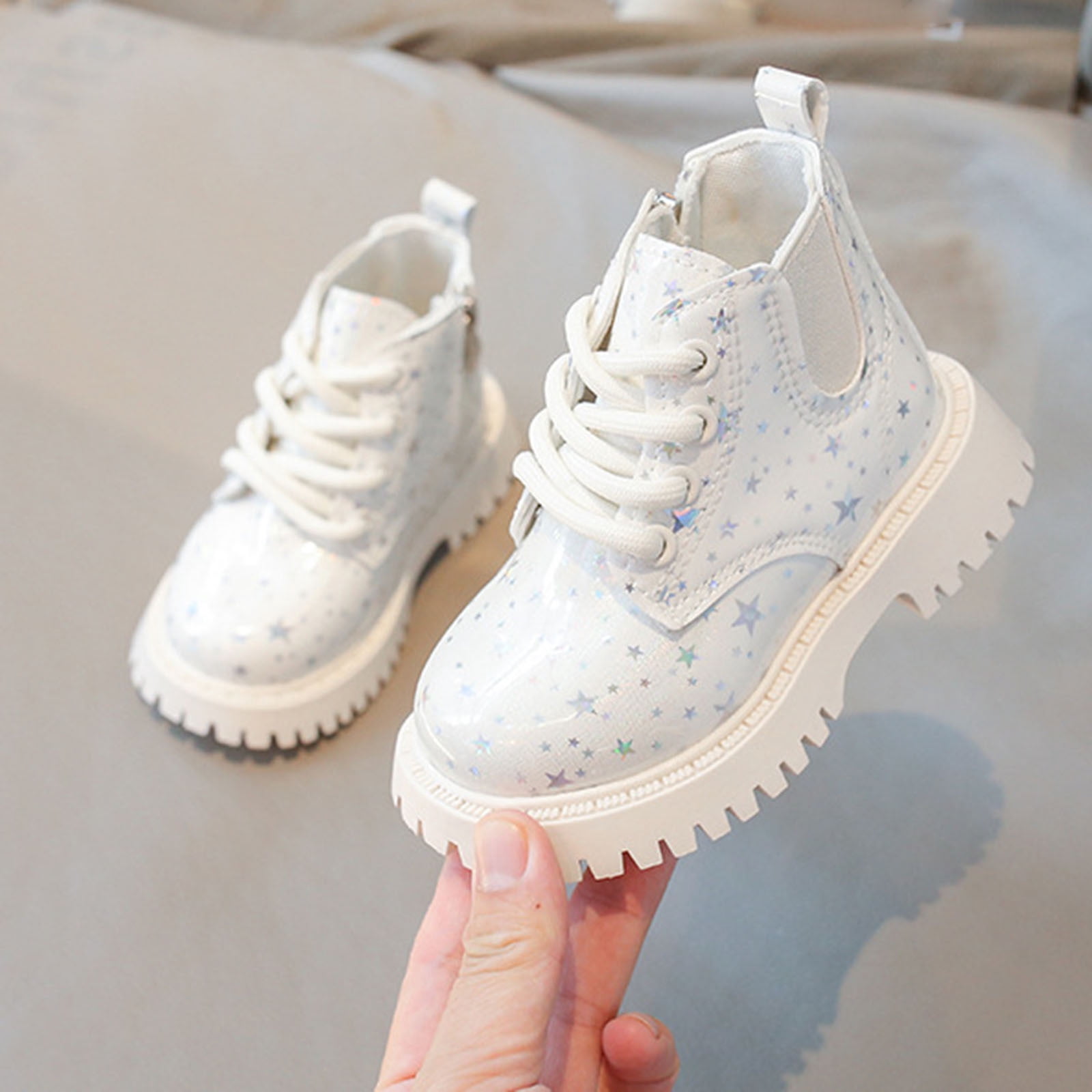 Children's All Season British Style Short-Tube Boots With Shiny Patent ...