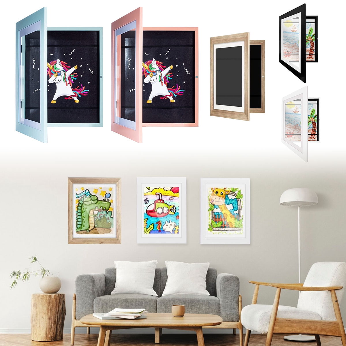 Children's Art Frame, 10x12.5 Front Opening Children's Art Frame ...