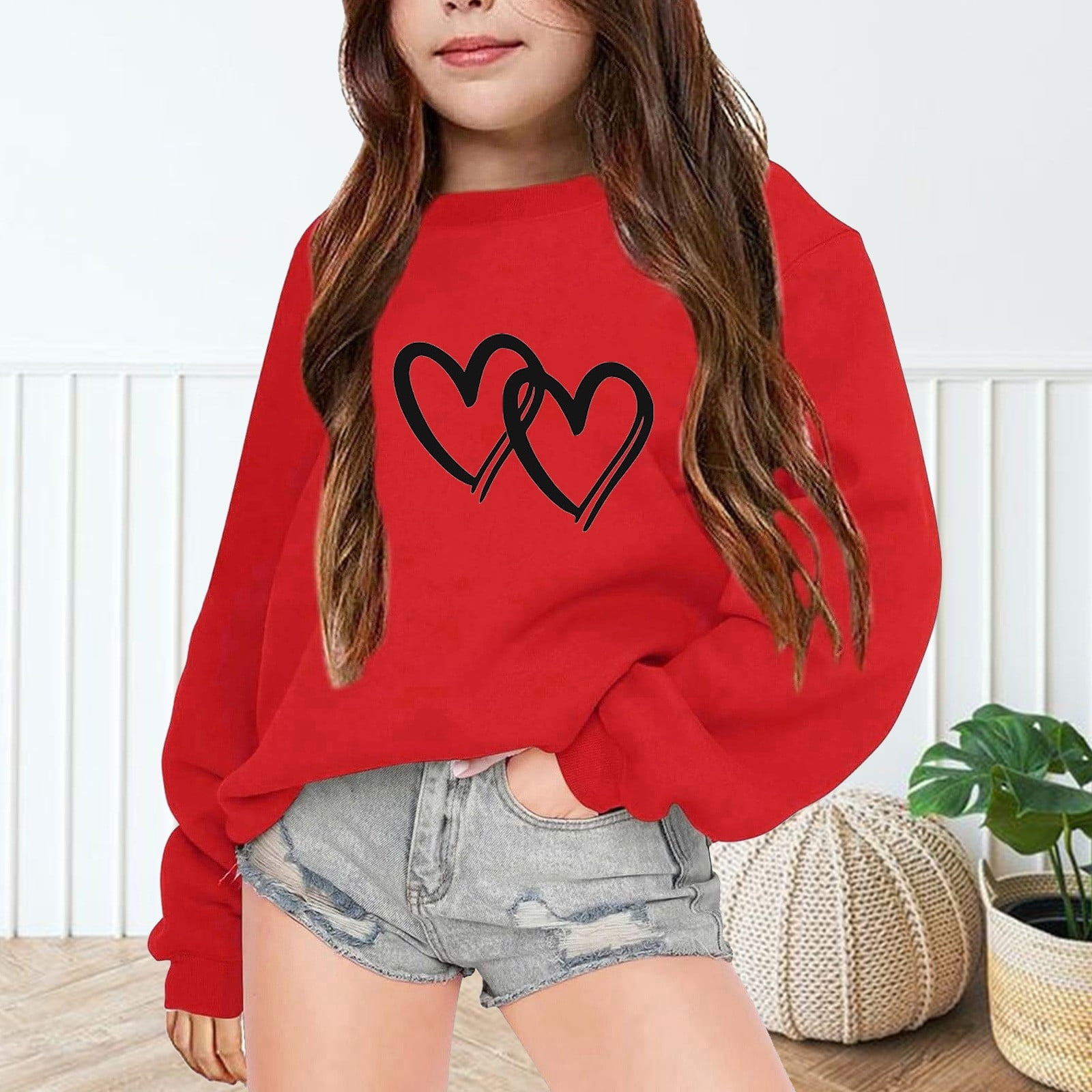 Children's Autumn and Winter Part Letter Printed Round Neck Long ...